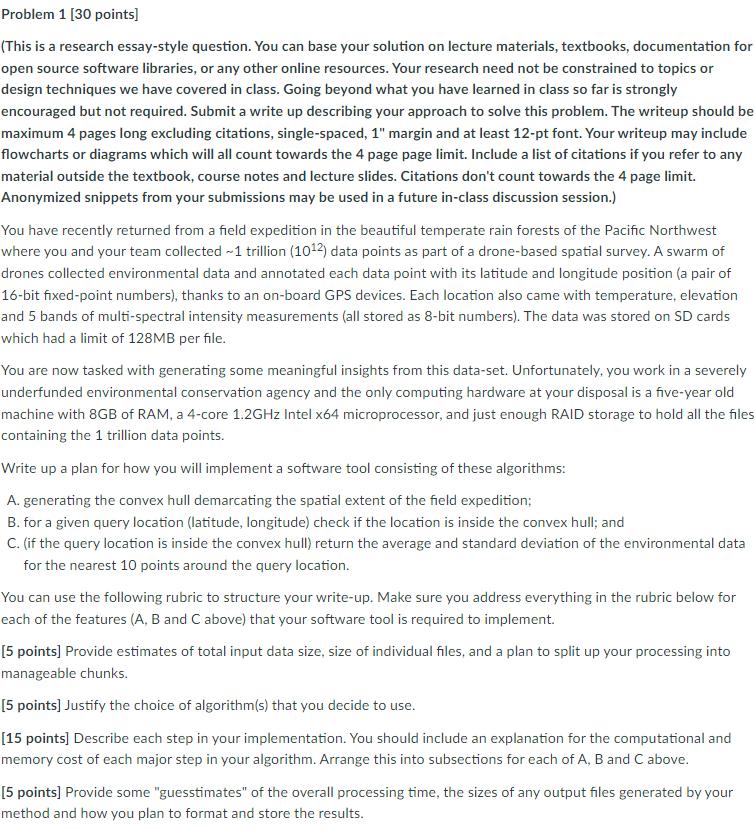 Solved Problem 1 [30 points] (This is a research essay-style | Chegg.com