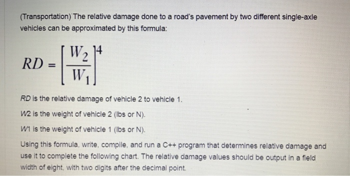 Solved (Transportation) The relative damage done to a road's | Chegg.com