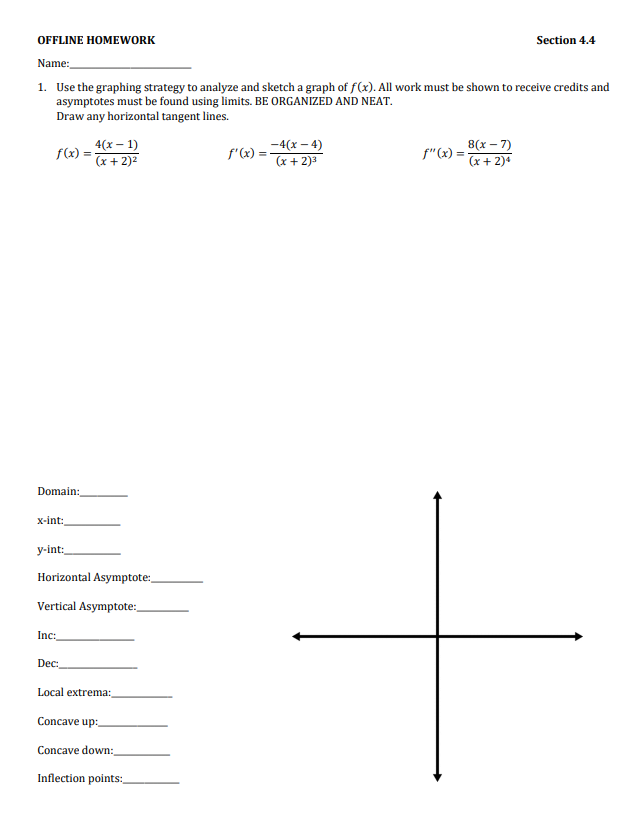 Solved 1. Use the graphing strategy to analyze and sketch a | Chegg.com