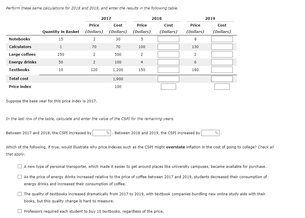 Solved Perform these same calculations for 2018 and 2019 , | Chegg.com