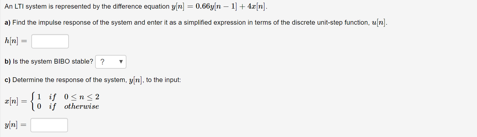 Solved An LTI system is represented by the difference equat | Chegg.com