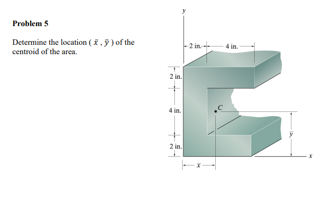 Solved Determine the location (xˉ,yˉ) of the centroid of the | Chegg.com