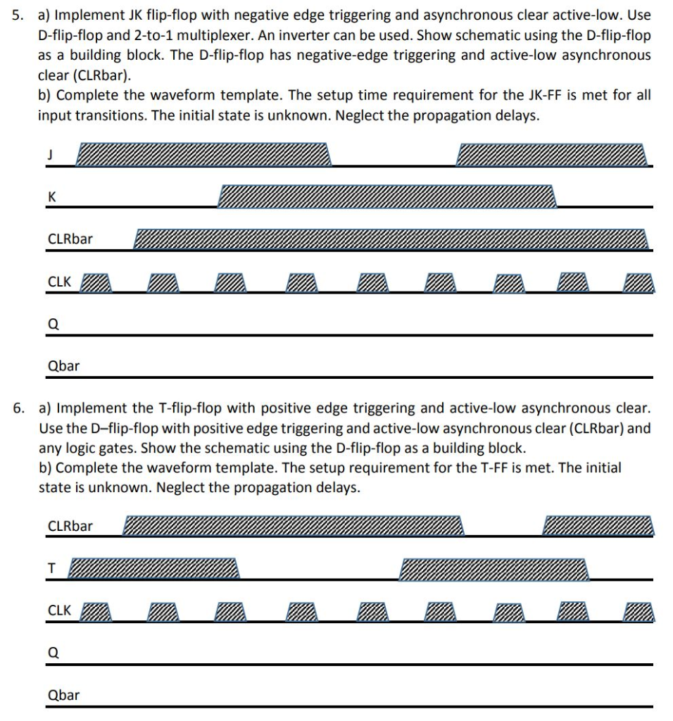 Solved a) Implement JK flip-flop with negative edge | Chegg.com