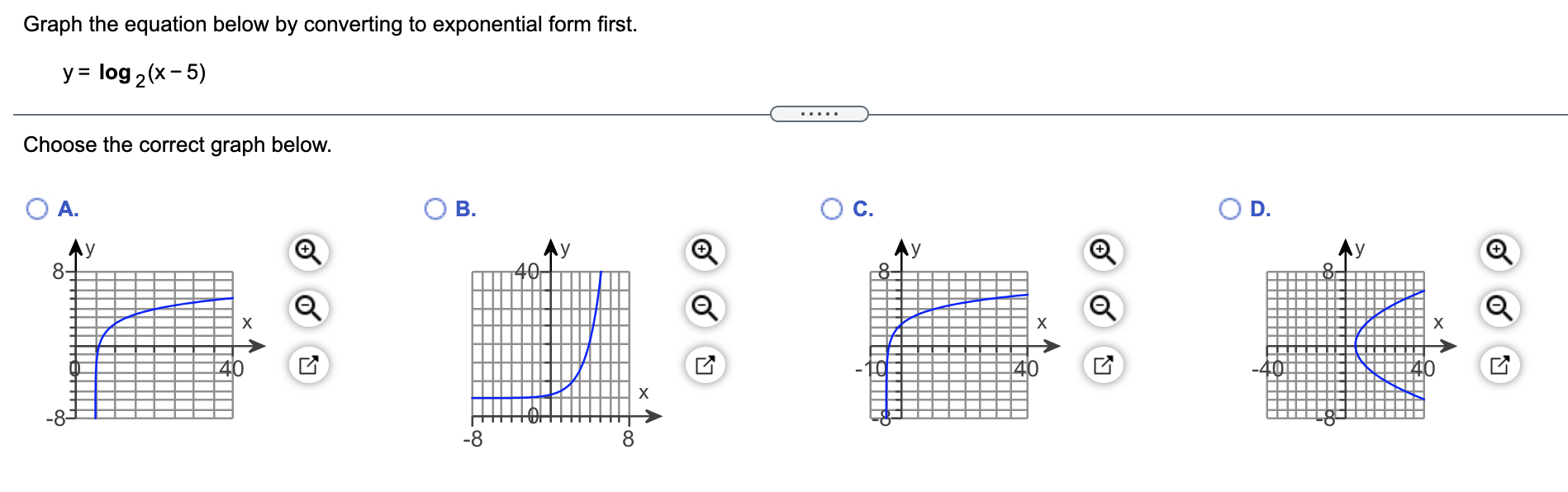 Solved Graph the equation below by converting to exponential | Chegg.com