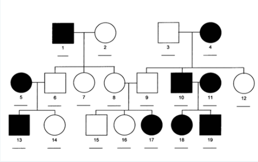 Solved Here is a family tree of a family that has a disease | Chegg.com