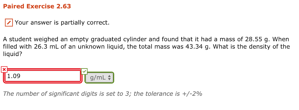 Solved Paired Exercise 2.63 Your answer is partially | Chegg.com