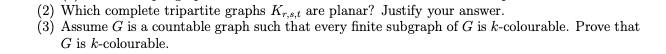 Solved (2) Which complete tripartite graphs Kr.e. are | Chegg.com