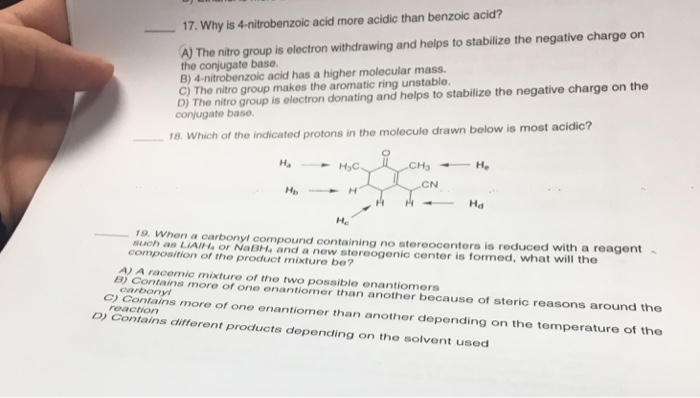 Solved A) The nitro group is electron withdrawing and helps | Chegg.com