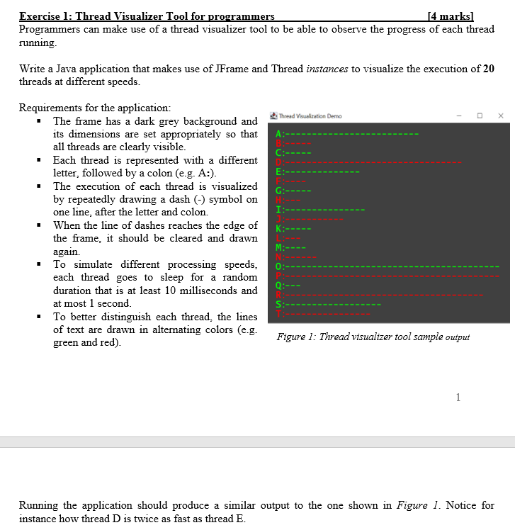 Solved Exercise 1: Thread Visualizer Tool for programmers [4 | Chegg.com
