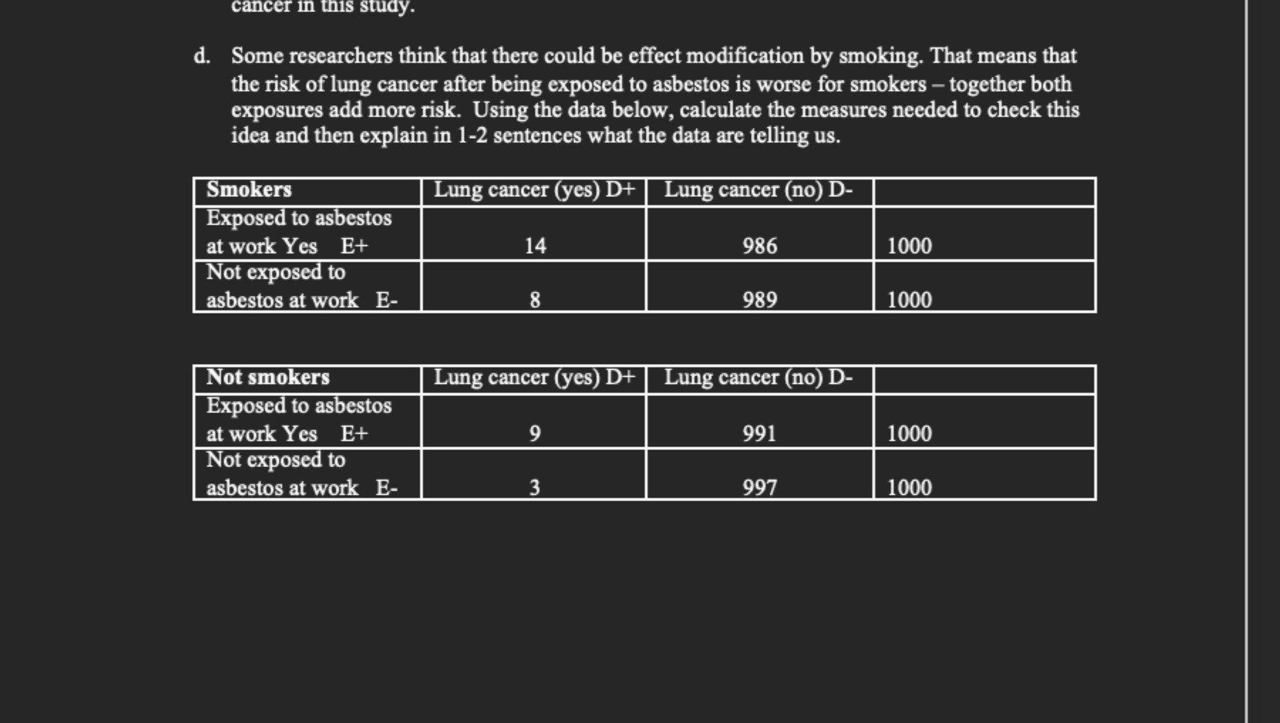 d. ﻿Some researchers think that there could be effect | Chegg.com