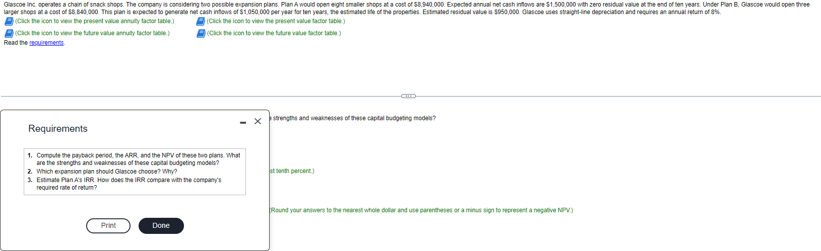 Solved (Click the icon to view the present value annuity | Chegg.com