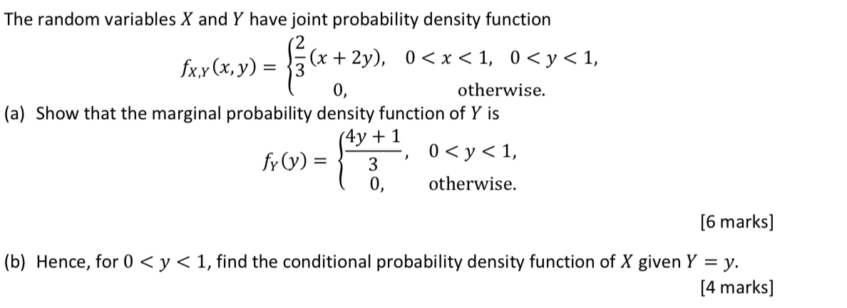 Solved The random variables x ﻿and Y ﻿have joint probability | Chegg.com