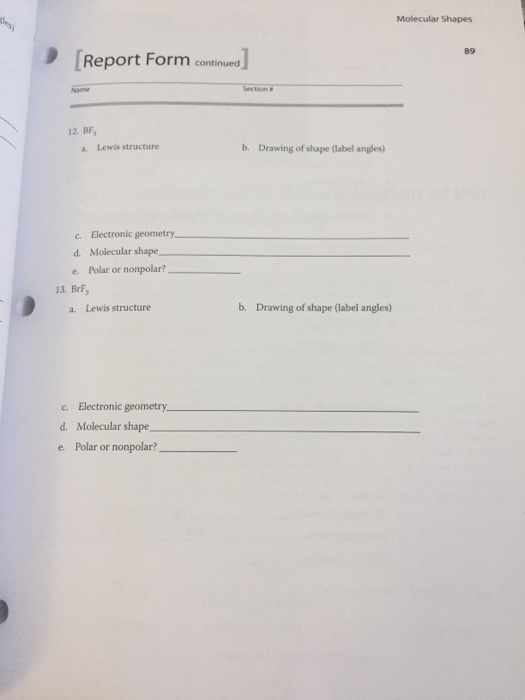 Solved 85 Report Form] Name Section t Instructors Signature | Chegg.com