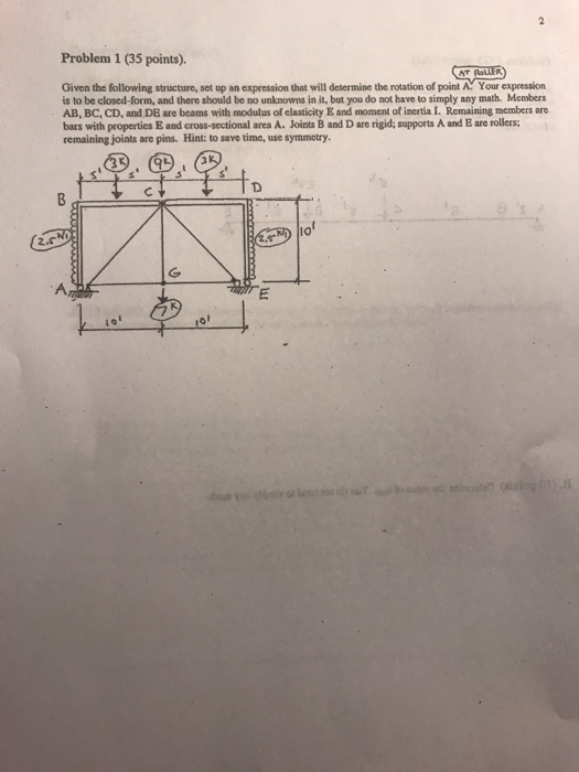 Solved Problem 1 (35 points). Given the following structure, | Chegg.com
