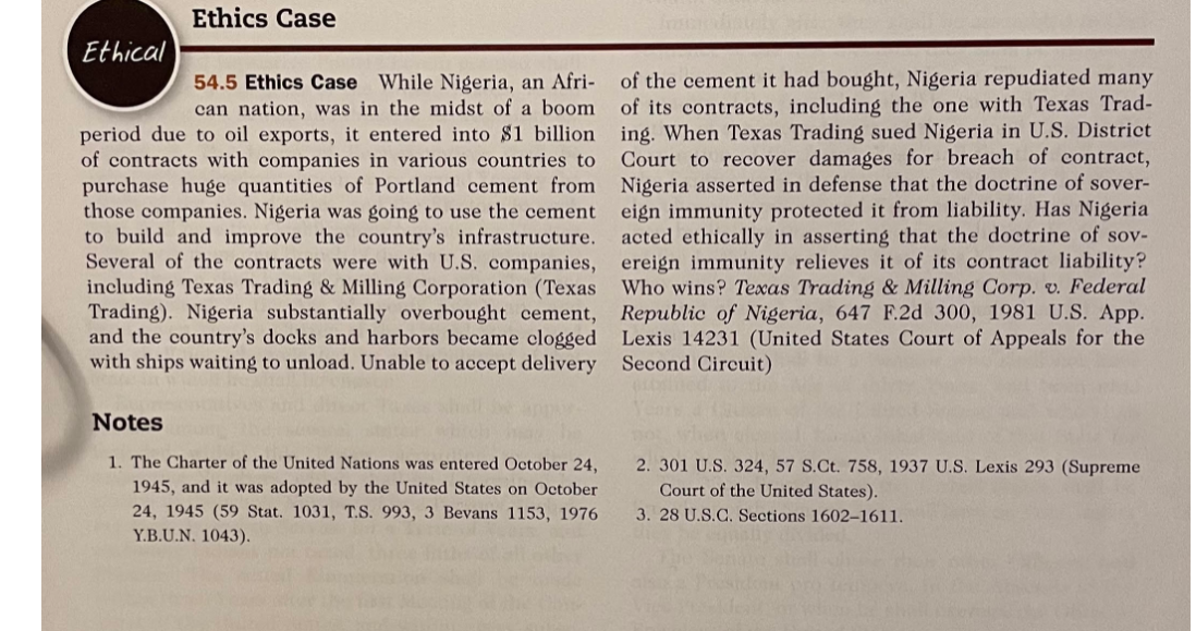 Ethics Case Ethical 54.5 Ethics Case While Nigeria, | Chegg.com