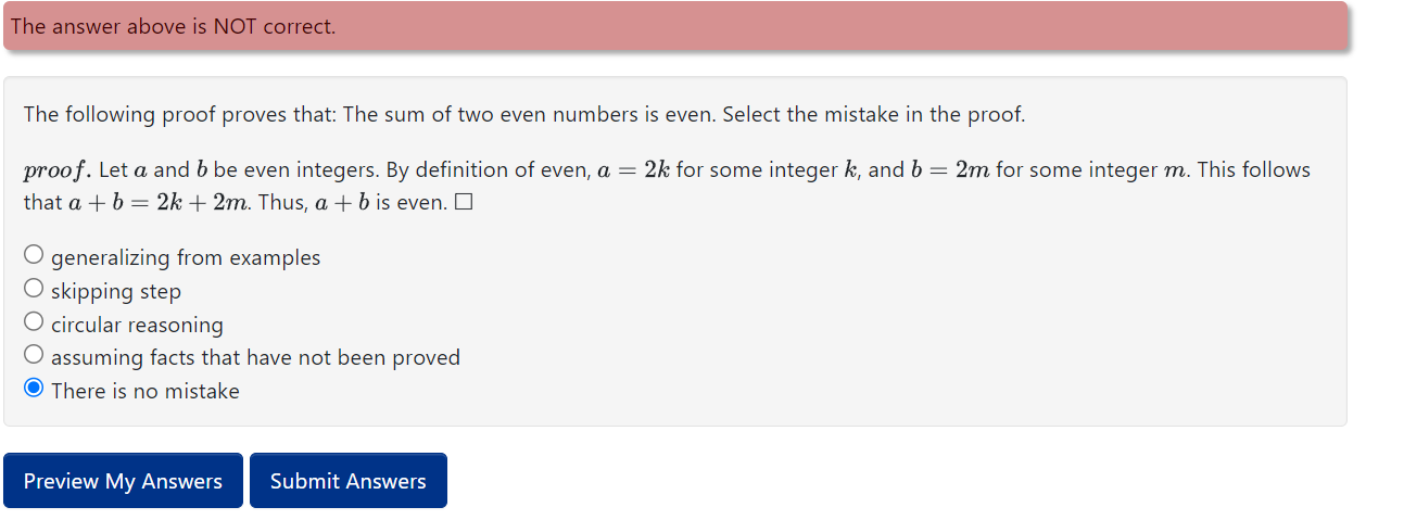 Solved The Following Proof Proves That The Sum Of Two Even 