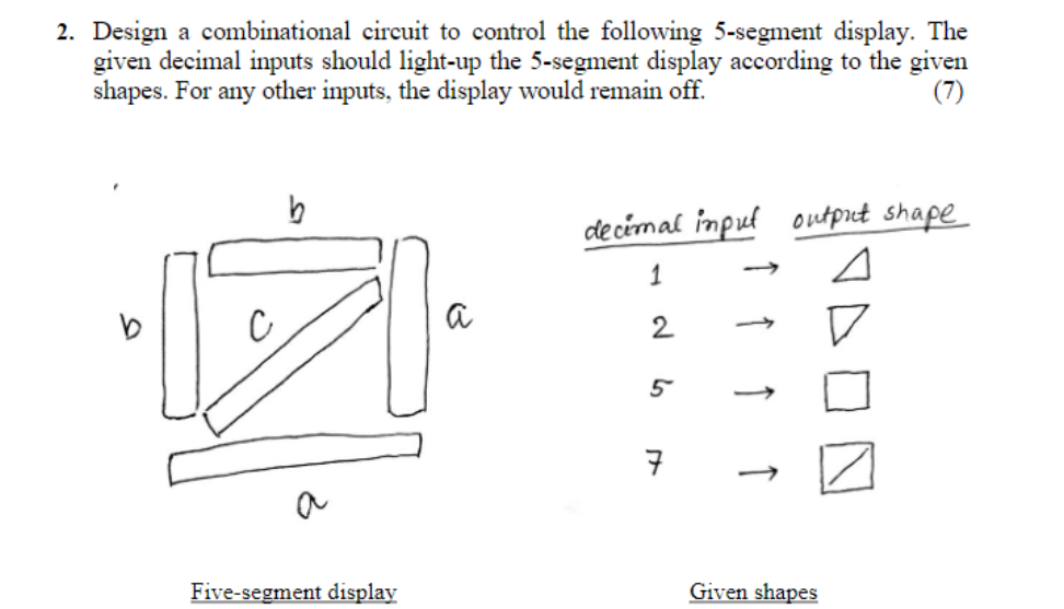 Solved 2. Design a combinational circuit to control the | Chegg.com