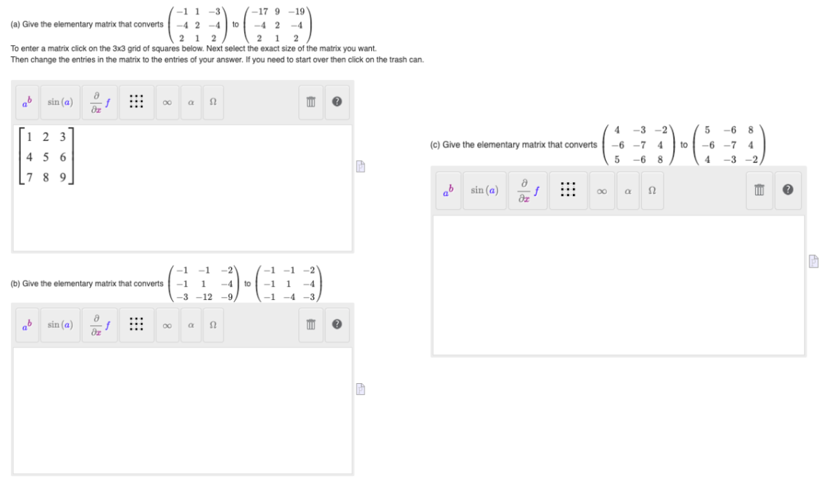 Solved Need to find the elementary matrix that converts it | Chegg.com