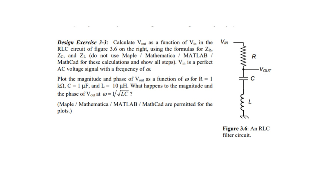 Solved VN Design Exercise 3-3: Calculate Vout as a function | Chegg.com