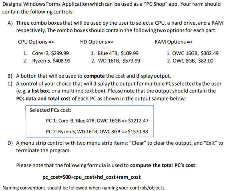 Solved Design a Windows Forms Application which can be used | Chegg.com