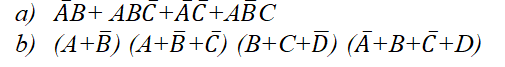 Solved a) AB+ ABC+AC+ABC b) (A+B) (A+B+C) (B+C+D) (A+B+C+D) | Chegg.com