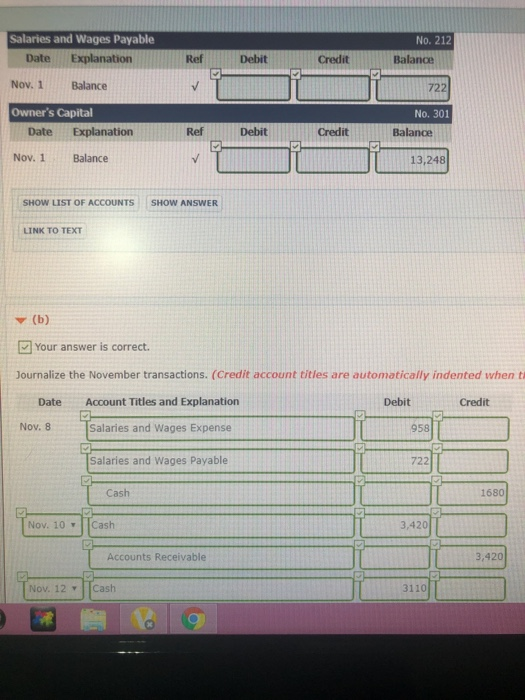 Solved Problem 3-5A (Part Level Submission) On November 1, | Chegg.com