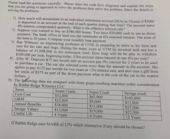 Solved Please read the questions carefully. Please draw the | Chegg.com
