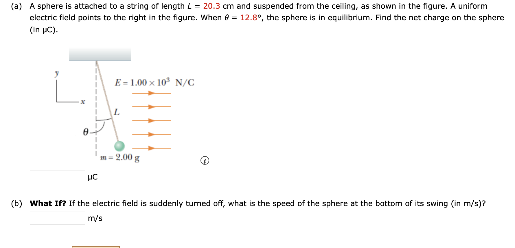 Solved (a) A sphere is attached to a string of length L=20.3 | Chegg.com