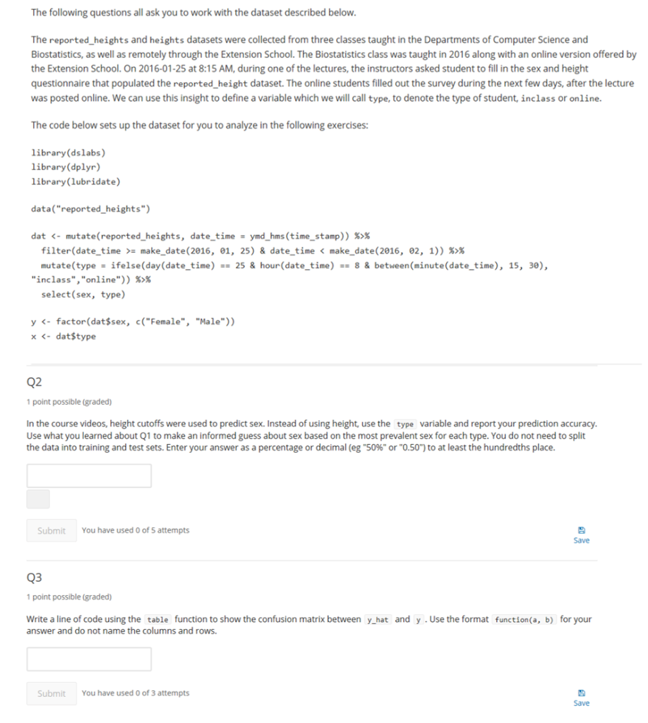 R studio question - data science (machine learning) - | Chegg.com