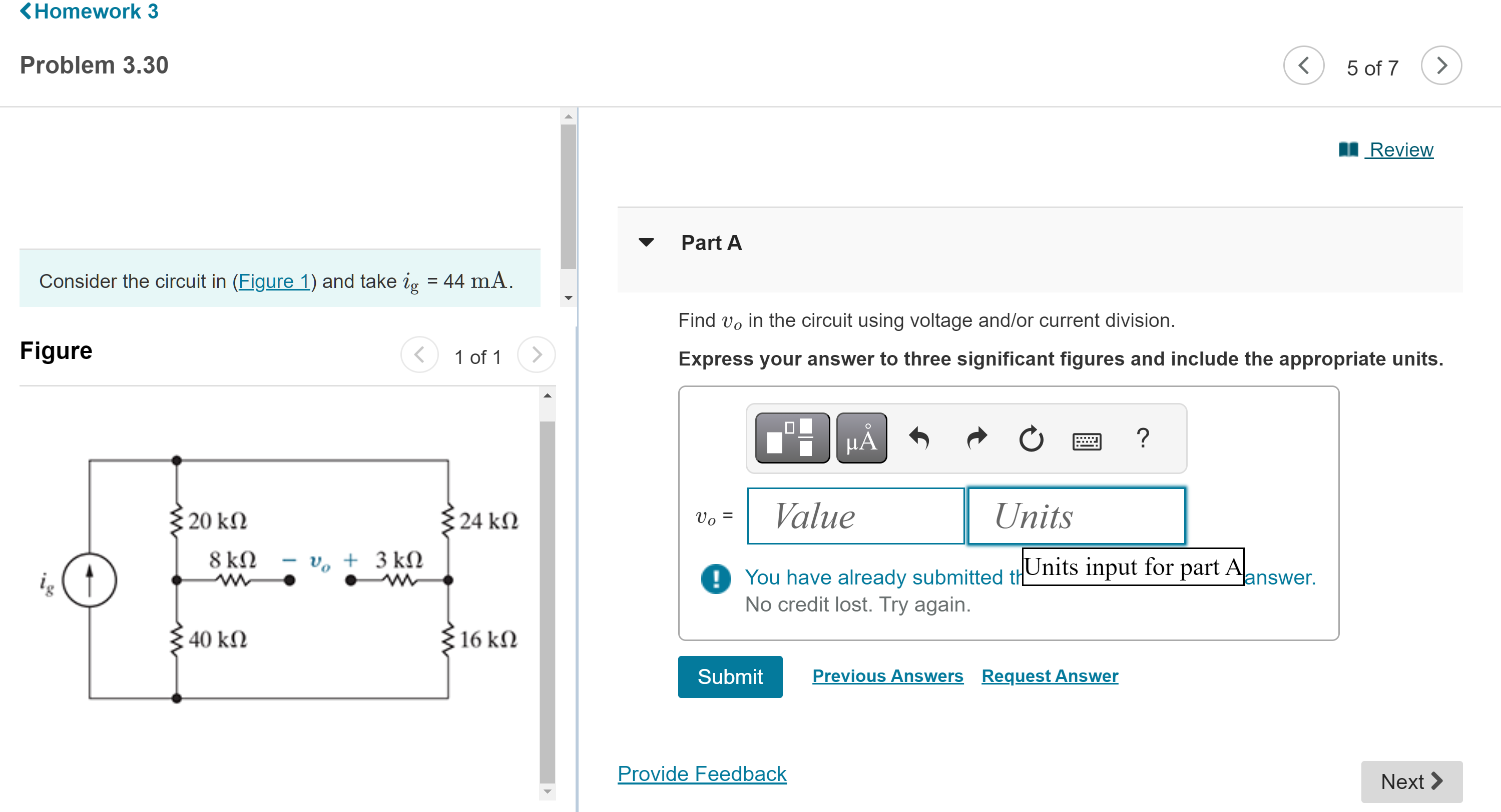 Solved Problem 3.30Consider the circuit in (Eigure 1) ﻿and | Chegg.com
