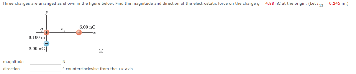 Solved Three charges are arranged as shown in the figure | Chegg.com