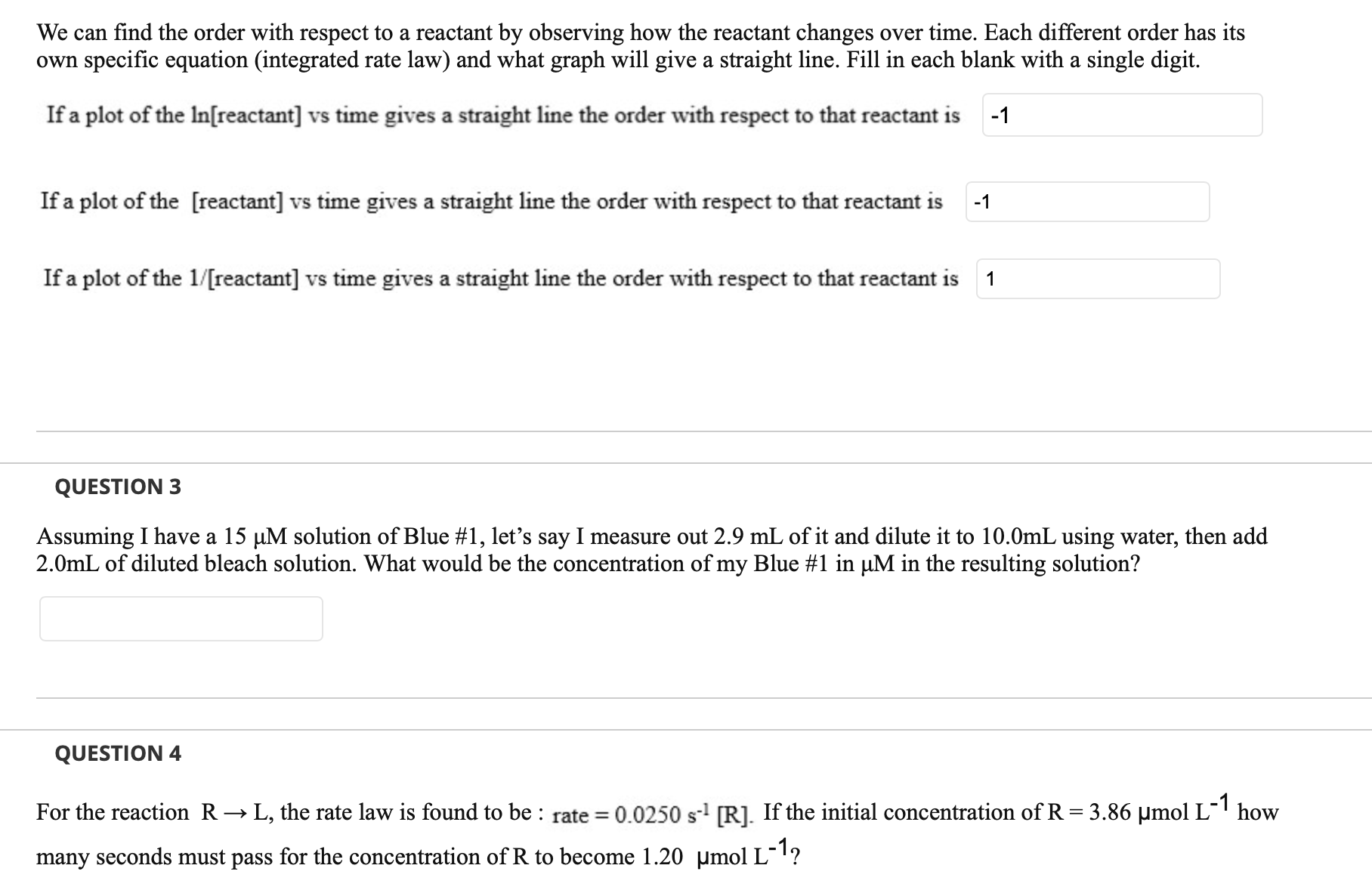 Solved We can find the order with respect to a reactant by | Chegg.com