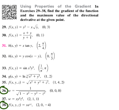 Solved Using Properties of the Gradient Exercises 29-38, | Chegg.com