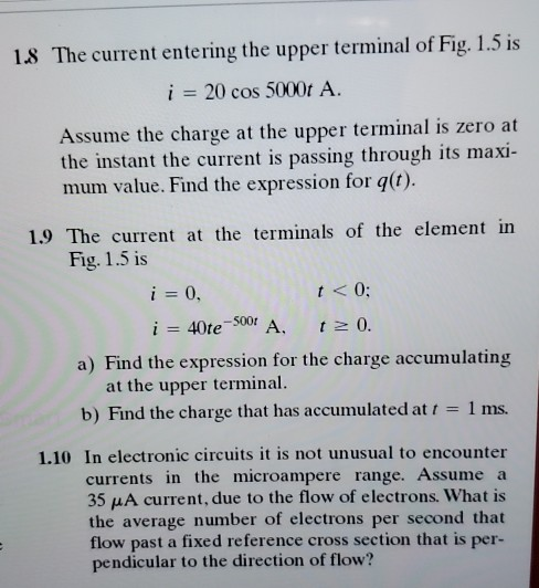 Solved 18 The current entering the upper terminal of Fig. | Chegg.com