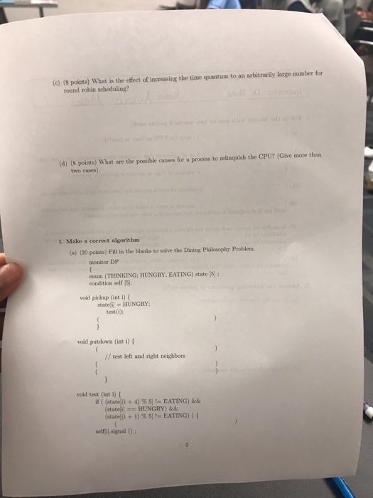 Solved (c) (8 points) What is the effect of increasing the | Chegg.com