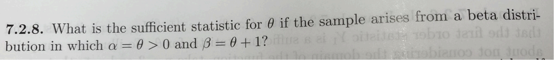 Solved 7.2.8. What is the sufficient statistic for θ if the | Chegg.com