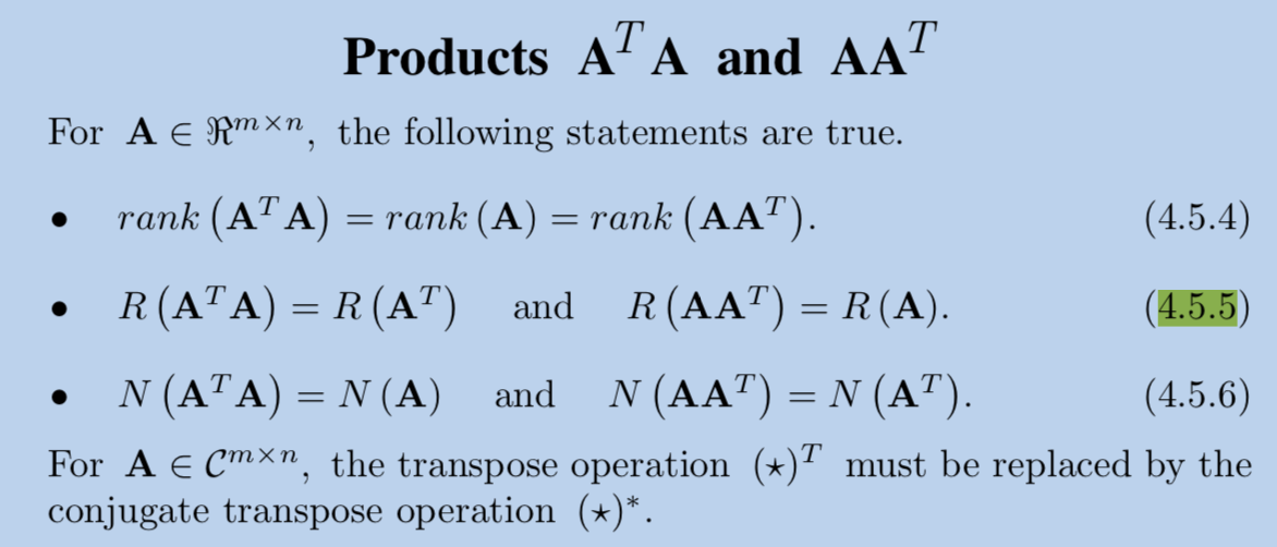 Solved T Products AA and AA For A E Rm Xn, the following | Chegg.com