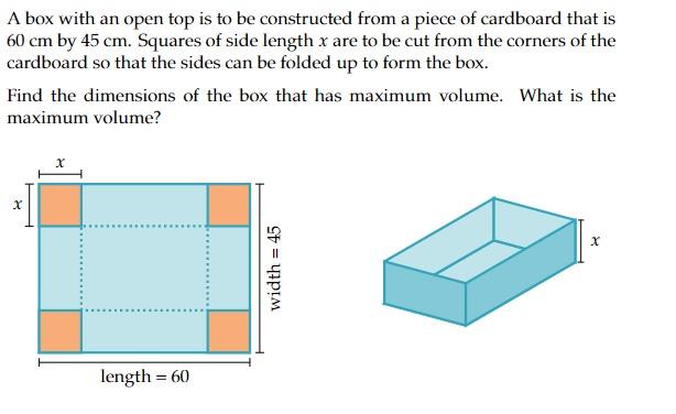 Solved A box with an open top is to be constructed from a | Chegg.com