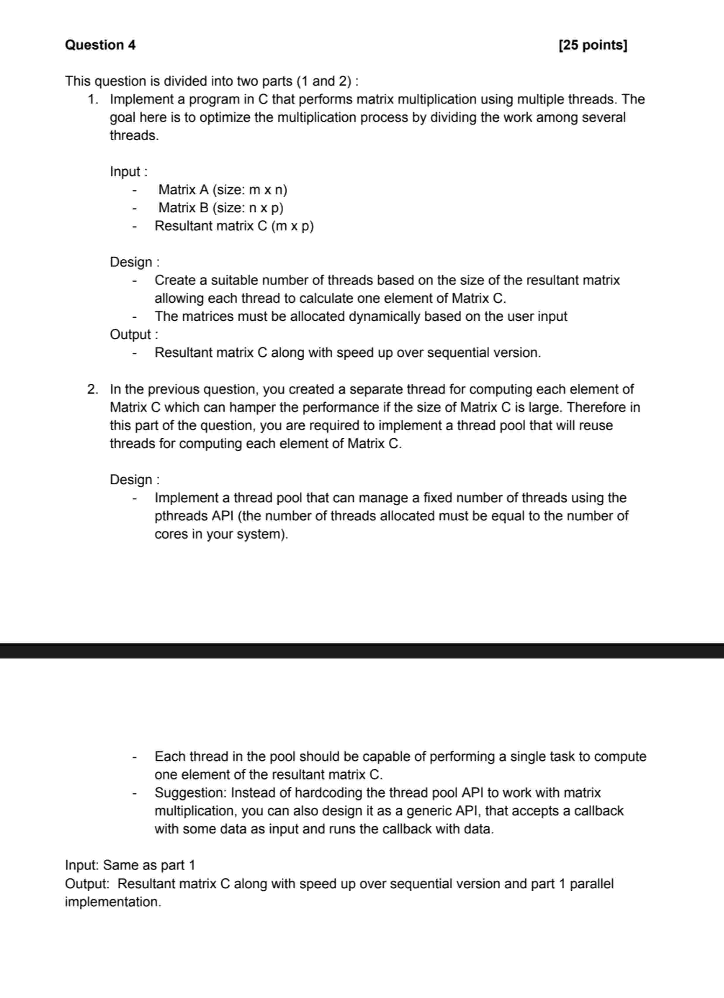 Solved give the code in c Question 4[25 ﻿points]This | Chegg.com