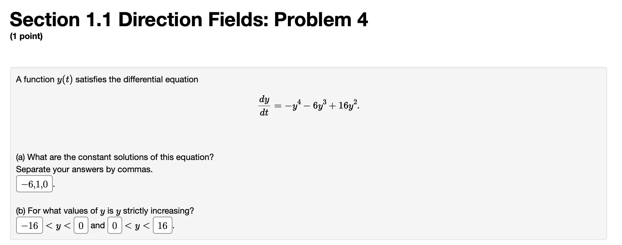 Solved Section 1 1 Direction Fields Problem 4 1 Point A