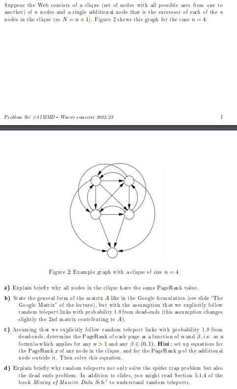 Solved Suppose the Web consists of a clique (set of nodes | Chegg.com