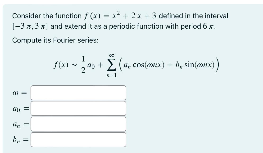 Solved Consider the function f(x)=x2+2x+3 defined in the | Chegg.com