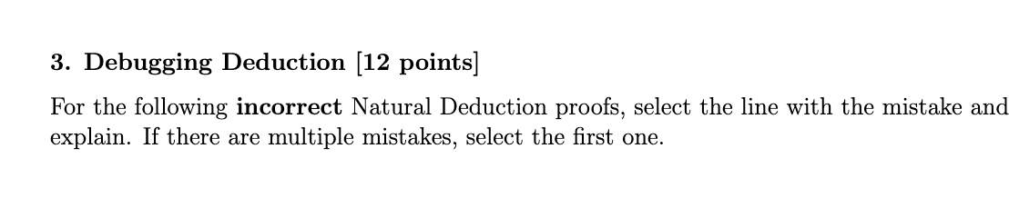 Solved 3. Debugging Deduction (12 points] For the following | Chegg.com