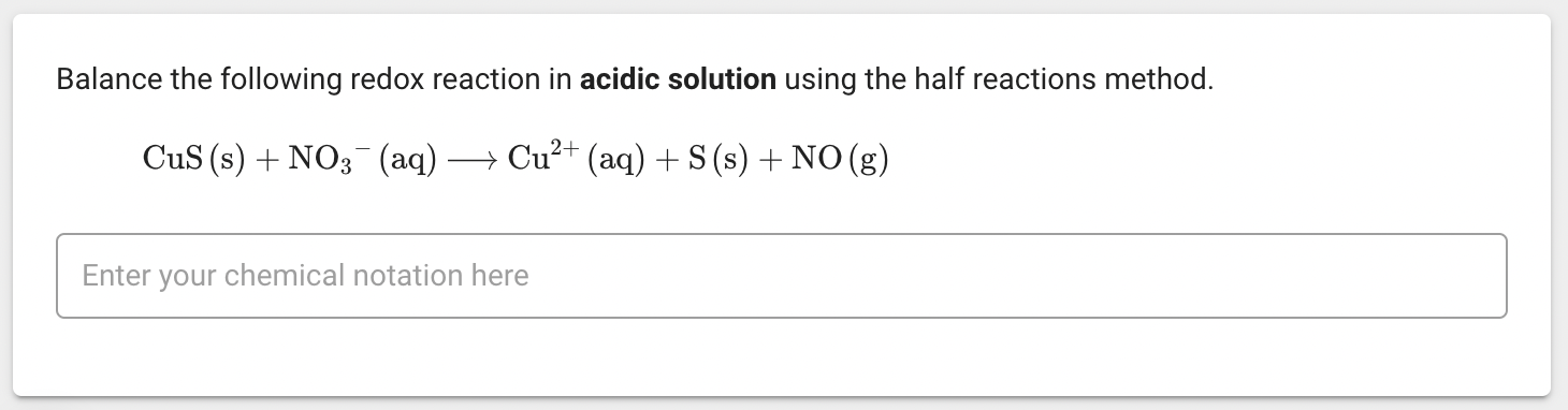 Solved Balance the following redox reaction in acidic | Chegg.com