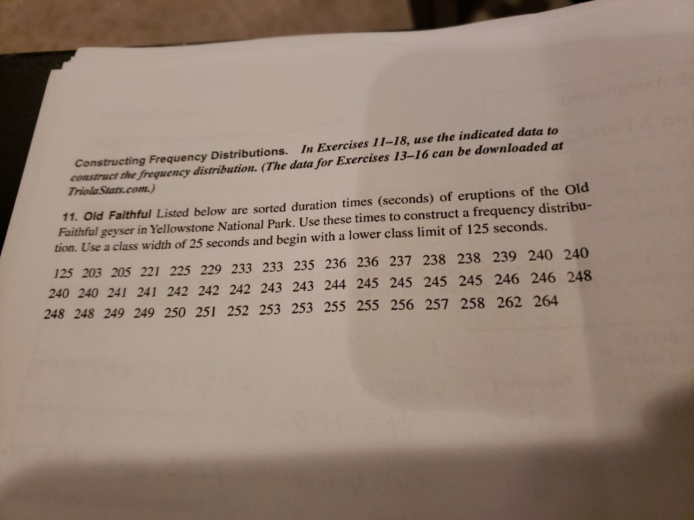 Solved Constructing Frequency Distributions. In Exercises | Chegg.com