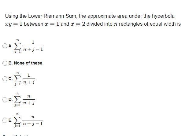 Solved Using the Lower Riemann Sum, the approximate area | Chegg.com