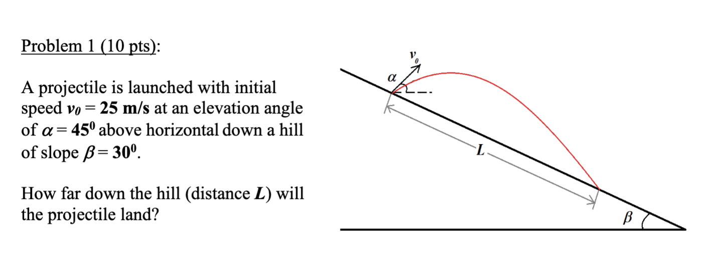 Solved A projectile is launched with initial speed v0=25m/s | Chegg.com
