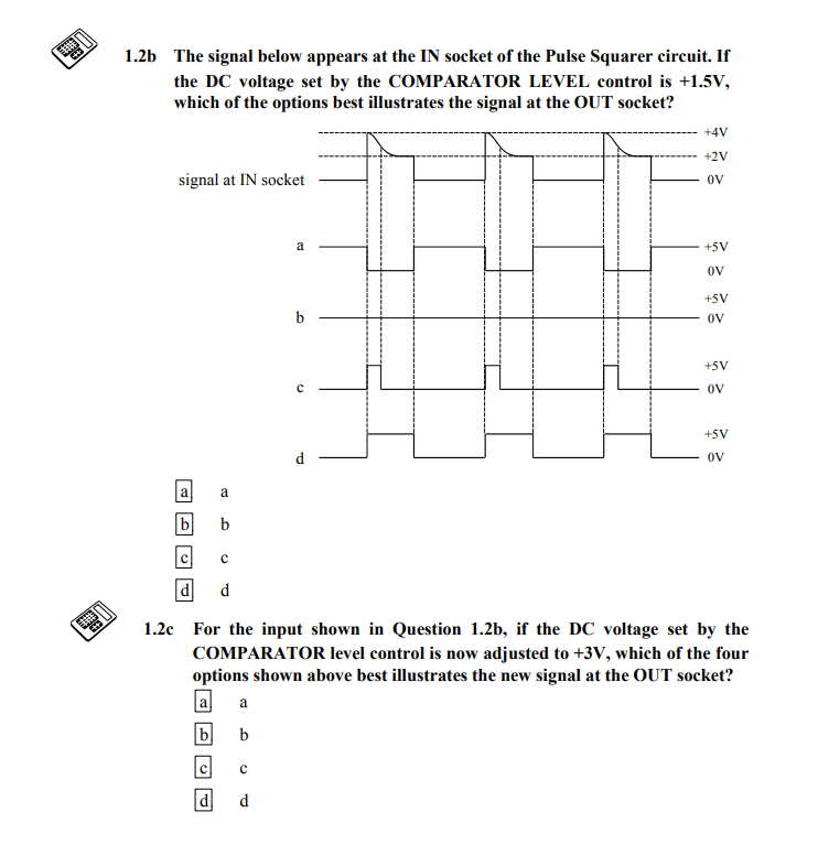 Solved 2b The signal below appears at the IN socket of the | Chegg.com