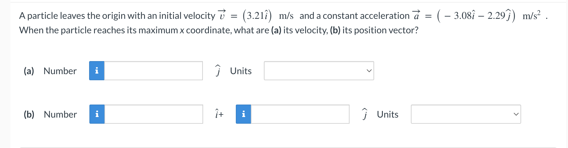 Solved A particle leaves the origin with an initial velocity | Chegg.com