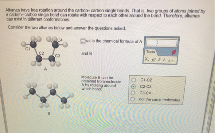 Solved Alkanes have free rotation around the carbon-carbon | Chegg.com